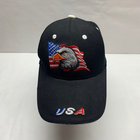Accessories | Patriotic Cap Hat Usa America Flag Eagle Black New | Poshmark